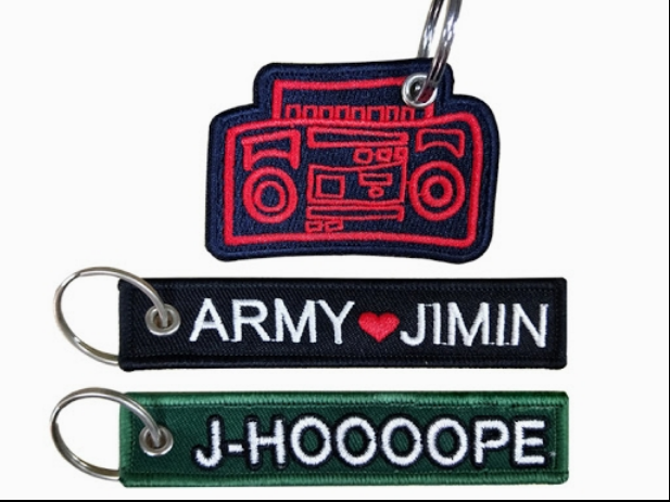Corporate gifts Bulk With printing - Customised Logo Fabric Keychain ...